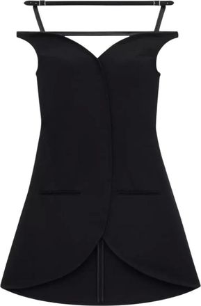 Courr&egrave;ges Femme, Robes, Noir, Taille: 38 FR Ellipse Bustier Mini Dress