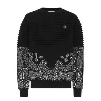 Philipp Plein Homme, Sweatshirts et sweats &agrave; capuche, Noir, Taille: XL SweaT-shirt LS Paisley Bandana