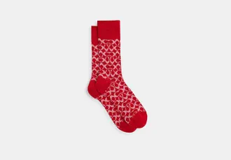 Coach Charakteristische Socken f&uuml;r Frauen in Rot | Baumwolle