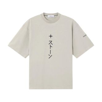 Stone Island Homme, Tops, Beige, Taille: L T-shirt Jersey &agrave; Manches Courtes