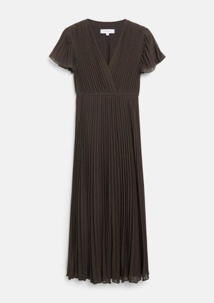 Comma Maxikleid Kleid Plissiertes Kleid in Midil&auml;nge