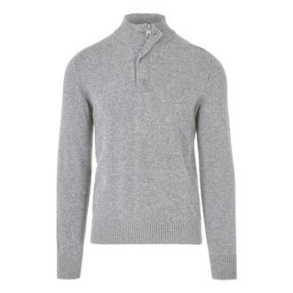 Bomboogie Homme, Pulls, Gris, Taille: 3XL Pull en laine m&eacute;rinos &agrave; col montant et boutons