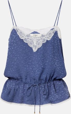 Chlo&eacute; Chlo&eacute; Caraco en soie &agrave; dentelle