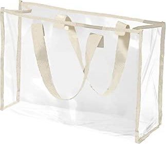 Generic Sac fourre-tout en toile unie - Sac de natation portable - Sac de rangement cosmétique - Multifonctionnel - Transparent - Grande capacité - Sac de pla