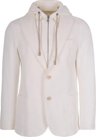 Eleventy veste boutonn&eacute;e &agrave; capuche - Blanc