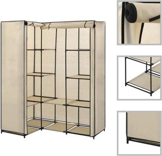 vidaXL Eckkleiderschrank Creme 130 x 87 x 169 cm Vidaxl