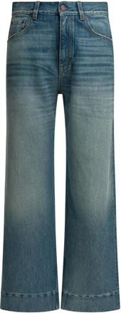 Chlo&eacute; Femme, Jeans, Bleu, Taille: W27 Jean &Eacute;vas&eacute; Court Taille Haute