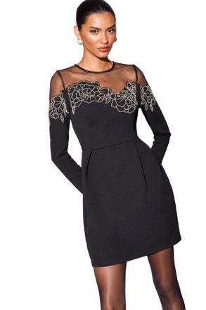 Lipsy Minikleid Lipsy Verziertes Skater-Minikleid mit Blumenmuster (1-tlg)