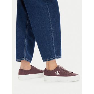Calvin Klein Jeans Sneakers Calvin Klein Jeans Vulc Flatform Low Canvas Mg YW0YW01763 Dunkelrot