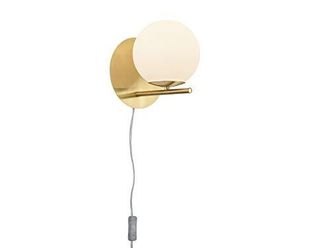 Trio Trio Leuchten Pure 202000108 Applique murale en m&eacute;tal laiton mat et verre blanc