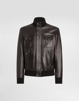 Dolce & Gabbana Lambskin Bomber Jacket - Mann M&auml;ntel Und Jacken Braun 56