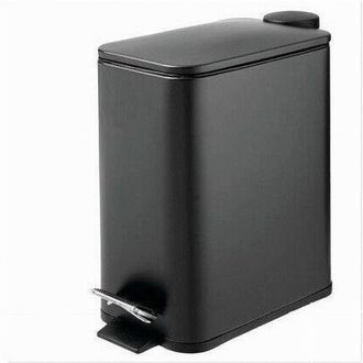 Trade Shop Trade Shop Traesio - Trade Shop - stahl-tretabelleimer 5LT schwarzer rechteckiger abfalleimer 87448