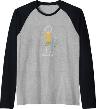 Whyitsme Design Lustige Saxophonspielerin f&uuml;r Damen Raglan