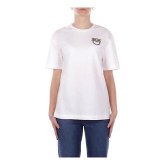 Pinko Pinko, Femme, Tops, Blanc, Taille: 42 FR T-shirt Logo Avant