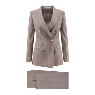 Tagliatore Parigi Zweireihiger Blazer und Hose - - Jackets - Damen - Braun - XL
