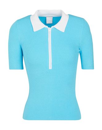 8 by YOOX VISCOSE ZIP-UP POLO NECK TOP