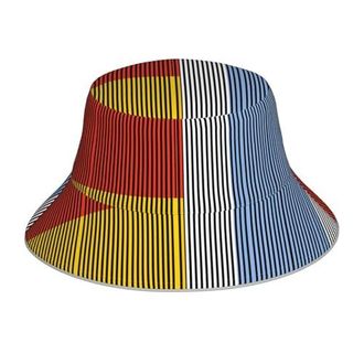 Generic Chapeau De Seau Unisexe Image Rayures Color&eacute;es Chapeau De Plage Mode &Eacute;t&eacute; Bonnet Soleil, pour Sports, Le Camping, De P&ecirc;che, 56-58cm