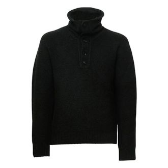 04651/ Cloudy Wool Troyer - - Knitwear - Herren - Schwarzk - S