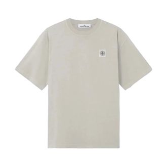 Stone Island Homme, Tops, Gris, Taille: 2XL T-shirt en jersey de coton peign&eacute;