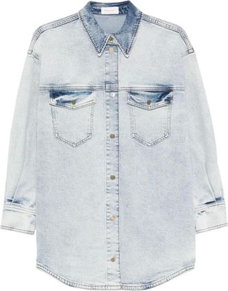 Fabiana Filippi Femme, Blouses et Chemises, Bleu, Taille: 34 FR Chemise en denim effet marbr&eacute;