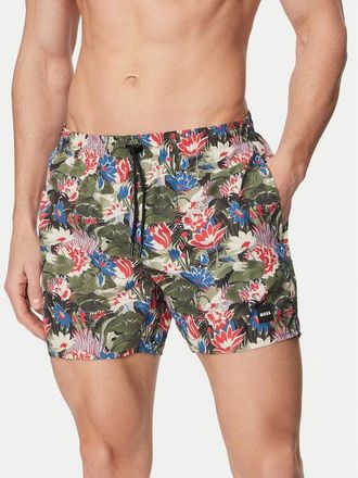 HUGO BOSS Badeshorts Piranha 50508844 Dunkelgr&uuml;n Regular Fit