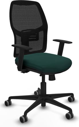 Piqueras y Crespo Schreibtischstuhl mit Gummir&auml;dern Alfera mit 1D-Armen, h&ouml;henverstellbare Lendenwirbelst&uuml;tze, ausgestattet mit Syncro/Translack und Schneidschaum, Schw