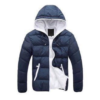Generic Doudoune homme hiver - Veste polaire homme noir XXL - Vestes homme outdoor veste de mi-saison noir avec capuche &eacute;pissage coton - Veste avec capuche - 