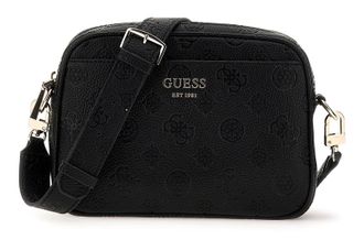 Guess Damen Vikky Ii Kamera-umh&auml;ngetasche Klappe, Crossbody-Tasche, Schwarzes Logo