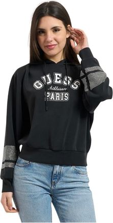 Guess Femme, Sweatshirts et sweats &agrave; capuche, Noir, Taille: 40 FR Berthe Sweat &agrave; capuche