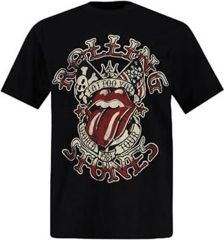 JP1880 T- Shirt à Manches Courtes Rolling Stones, Noir, 7XL Grande Taille Homme