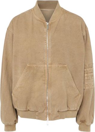 Nine In The Morning Femme, Vestes, Beige, Taille: 38 FR Bomber en coton camel avec d&eacute;tails c&ocirc;tel&eacute;s