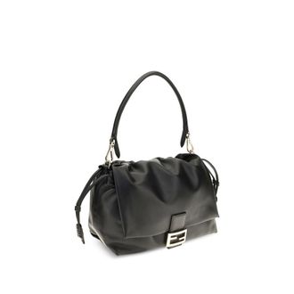 Fendi Womens Black Calf Leather Bos Taurus Shoulder Bag