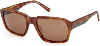 Timberland Homme, Accessoires, Brun, Taille: 57 MM Lunettes de soleil carr&eacute;es en ac&eacute;tate
