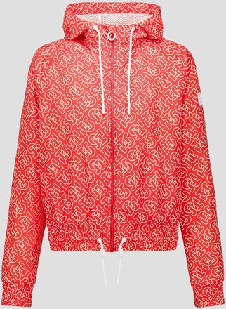 Jott Blouson coupe-vent l&eacute;ger &agrave; capuche Mono rouge feu Alize monogram - Taille S