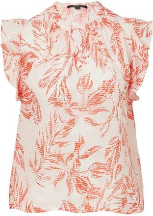 Comma Blusentop Bluse Strukturierte Bluse mit Volant&auml;rmeln