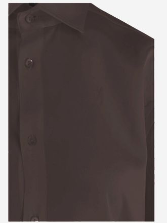 Her Shirt Womens Stretch Silk Shirt Ludovica Brown