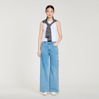 Sandro Verwaschene gerade Jeans mit Strass