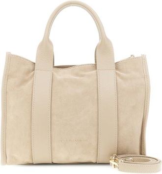 Caf&egrave;noir Sac En Daim Avec Anses En Cuir Martel&eacute;, Pour Femme, Couleur Marron, Taille Taille Unique