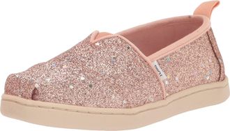 Toms Youth Girls Classic Alpargata Espadrille Loafer Flat, Rose Gold Cosmic Glitter, 5 UK