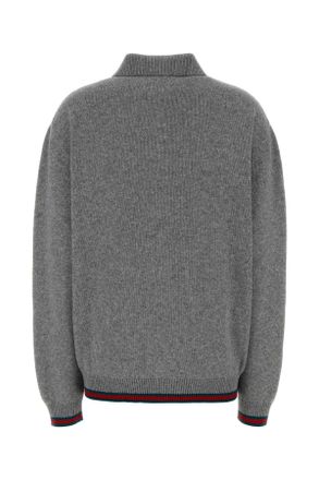 Gucci Womens Grey Wool Blend Oversize Cardigan Urbangreymc Exterior: Cashmere Maglieria