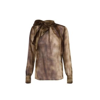 Elisabetta Franchi Bluse aus Voile mit Pythonmuster - - Blouses & Shirts - Damen - Braun - S