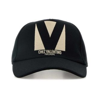 Valentino Garavani Cotton Baseball Hat - - Accessories - Damen - Schwarzk - 56 CM