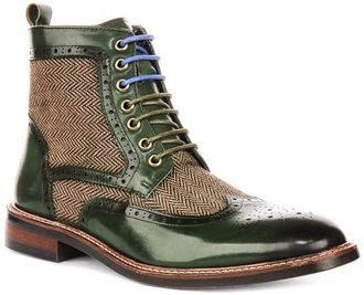 Justinreess England Hi Kennedy Bottines en cuir pour homme Motif papillon Style d&eacute;contract&eacute; haut de gamme, Vert, 39 1/3 EU