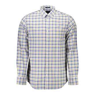 GANT Homme, Chemises, Jaune, Taille: S Chemise Jaune en Coton &agrave; Manches Longues