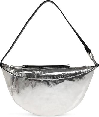 AllSaints Femme, Sacs, Gris, Taille: ONE Size Luna Sac &Eacute;paule en Cuir M&eacute;tallis&eacute;