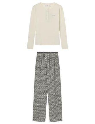 Women'secret Pijama Largo Daily Frosted Pyjama, Gris, S Femme