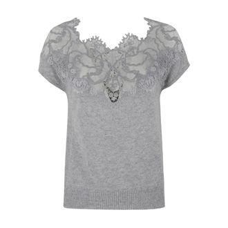 Ermanno Scervino Femme, Pulls, Gris, Taille: 42 FR Knit Tanktop