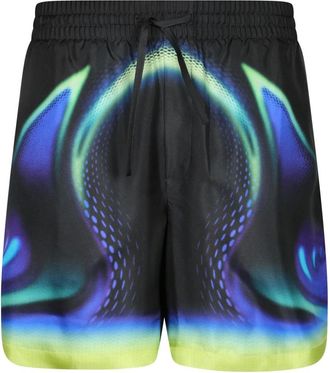 Casablanca Homme, Maillots de bain, Multicolore, Taille: M Short &agrave; cordon de serrage &agrave; effet teint