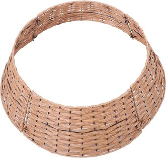 PartyKindom Weihnachtsbaum Rock Unterbaum Skirt Rund Kranz Dekobasis Korb Schutz Bodenabdeckung Festliche Weihnachtsdeko Klein Braun