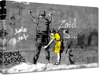 Generic Gemälde auf Leinwand, 30 x 20 cm, Banksy The girl and the policeman No. H341M_PC1T